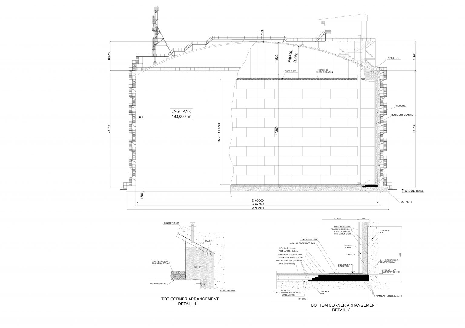 Accurate assessment of the thermal insulation of LNG tanks